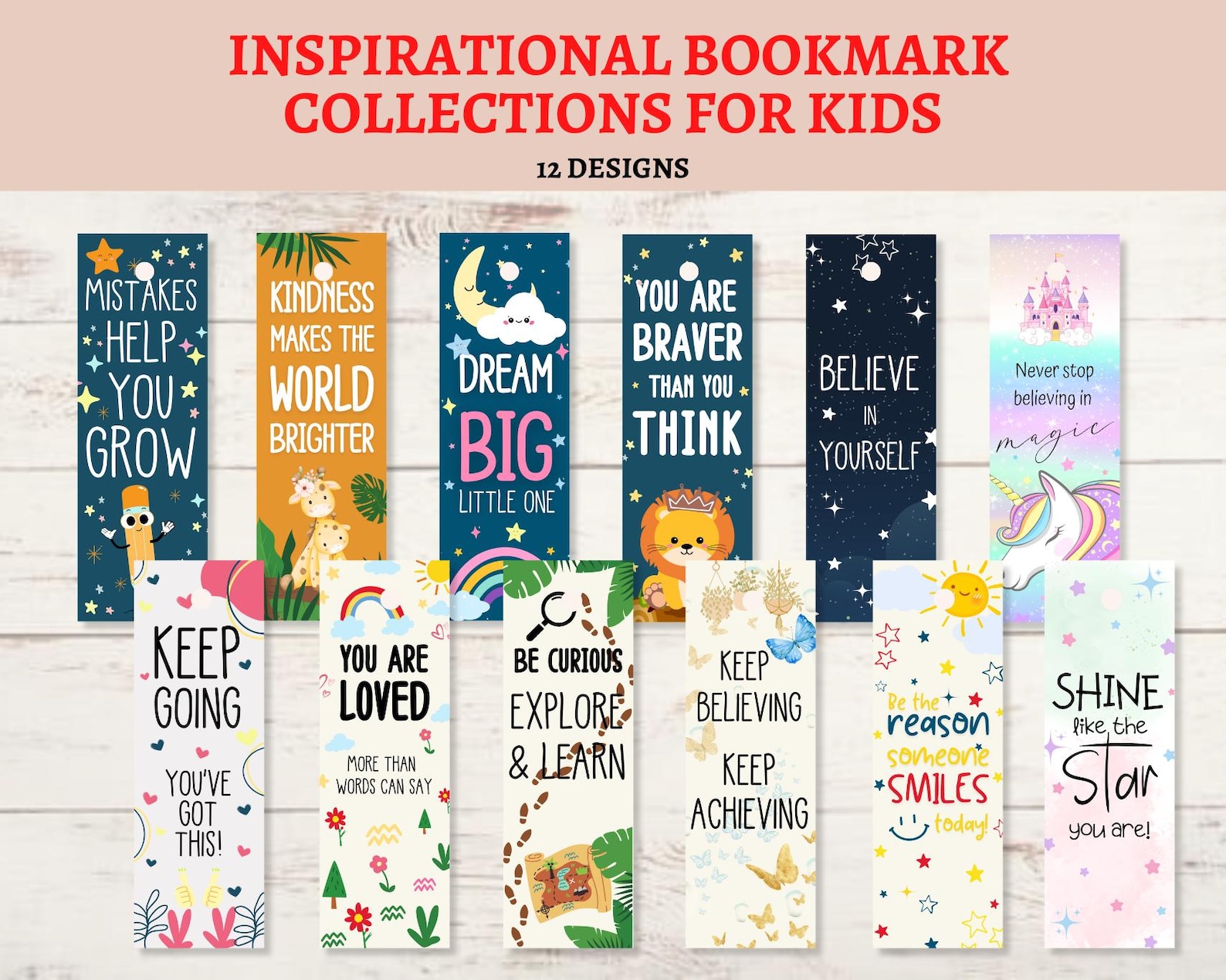 Printable Bookmark Inspirational Saying Bookmark for Kids Motivational ...