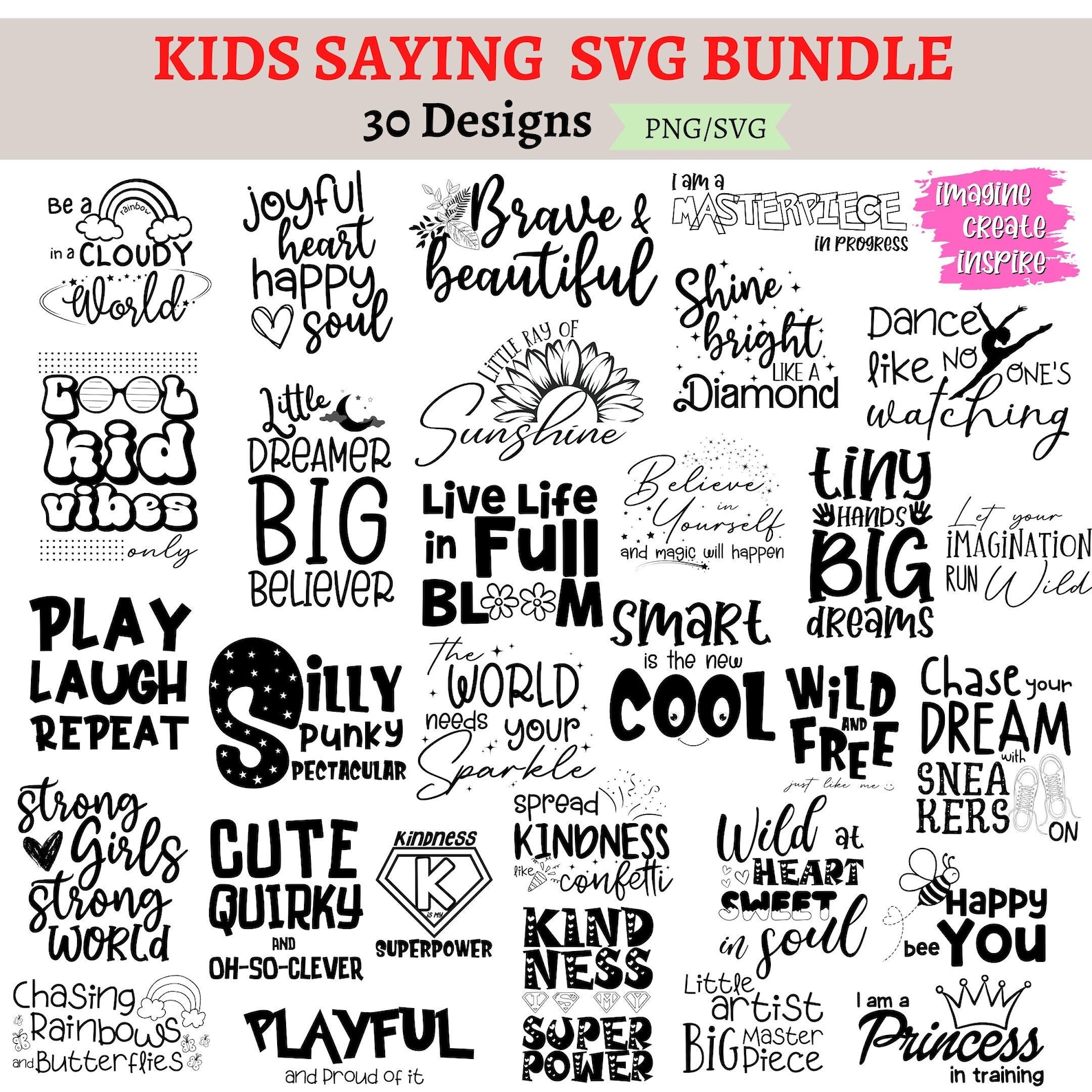 Kids Saying SVG Bundle | Girl Saying Svg | Kid Shirt Svg | Teens Svg ...
