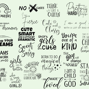 Kids Saying SVG Bundle | Girl Saying SVG Bundle | Inspirational Svg ...