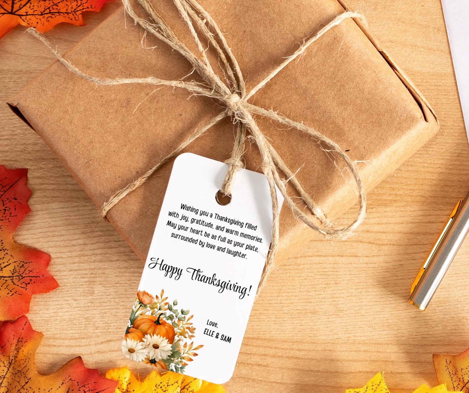 Thanksgiving Gift Tags & Postcard Printables Autumn Design Digital ...