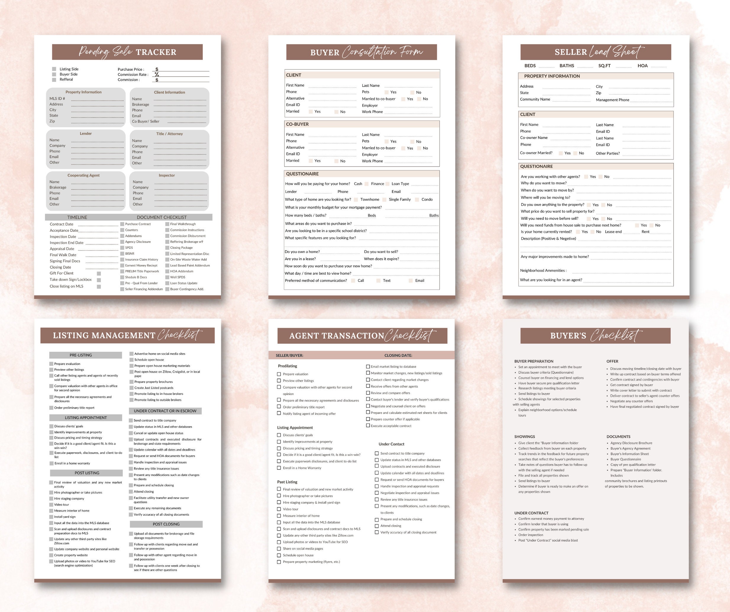 Real Estate Agent Planner Template Real Estate Ultimate Planner ...