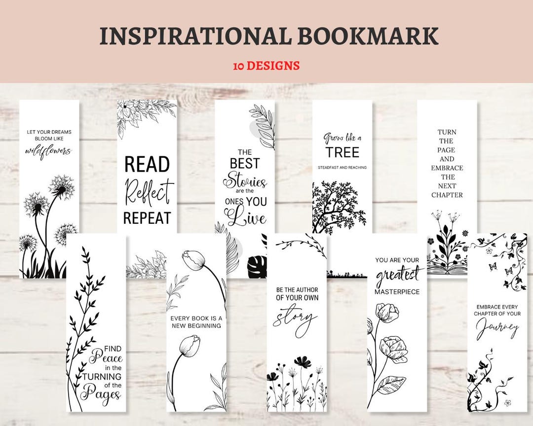 Printable Bookmark Inspirational Motivational Bookmark for Students ...