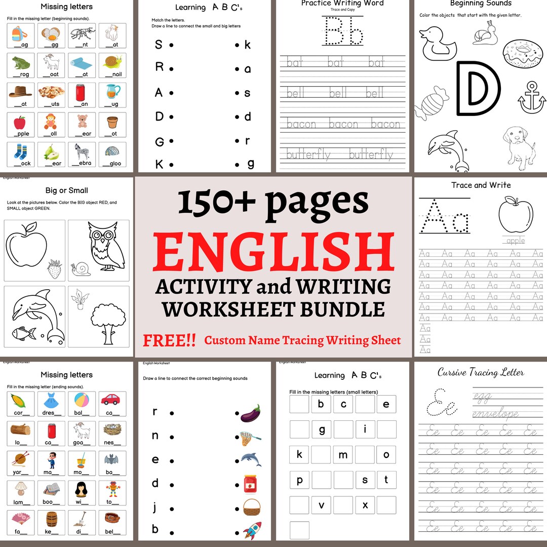 Preschool Educational Worksheet Bundle Preschool Learning Kit Printable ...