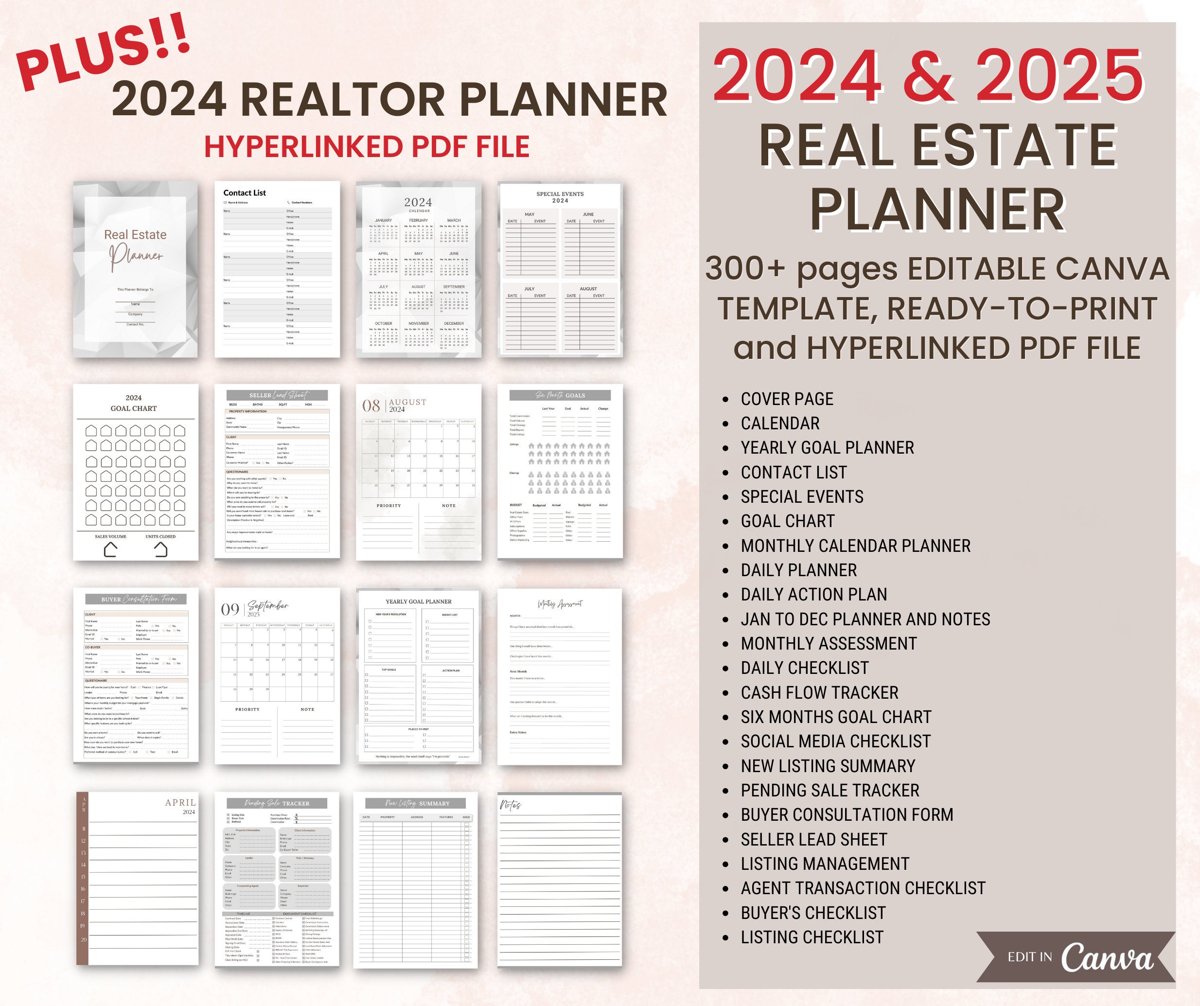 Real Estate Agent Planner Template Real Estate Ultimate Planner ...