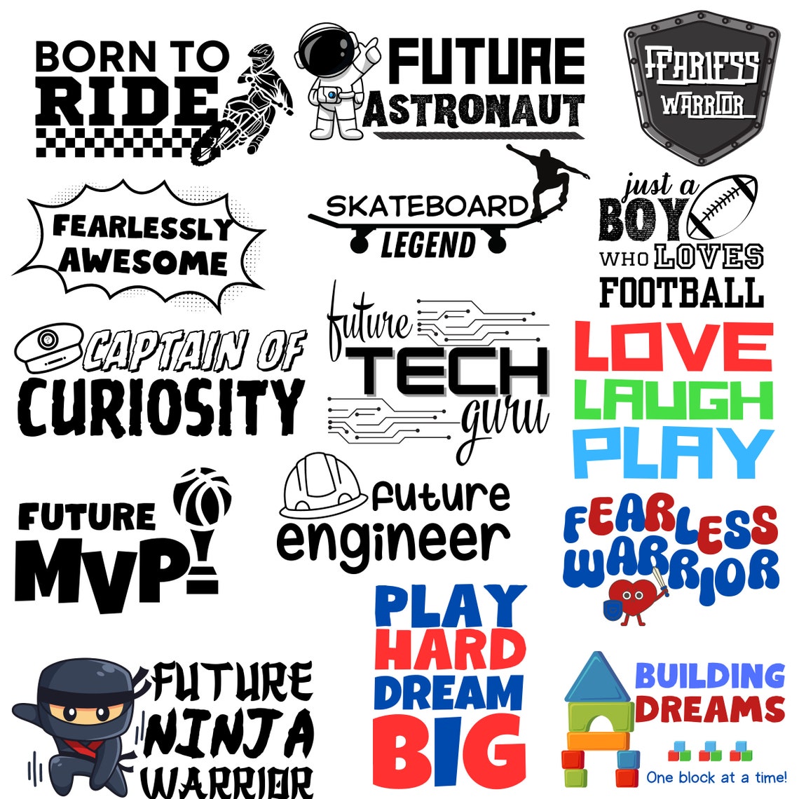 Kids Saying SVG Bundle Boy Saying SVG Bundle Inspirational - Etsy Australia