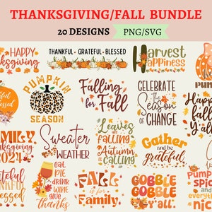 Thanksgiving Svg Png Bundle Thanksgiving Shirt Design Happy Fall Design ...