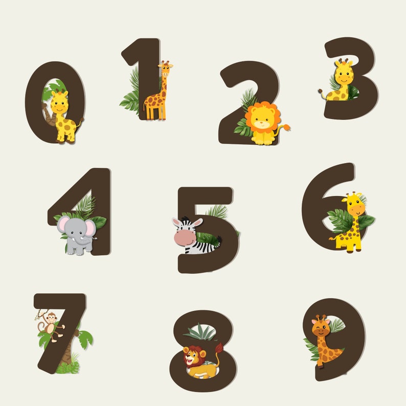 Safari Alphabet PNG Safari Animal Numbers SVG Cute Animal Letters ...