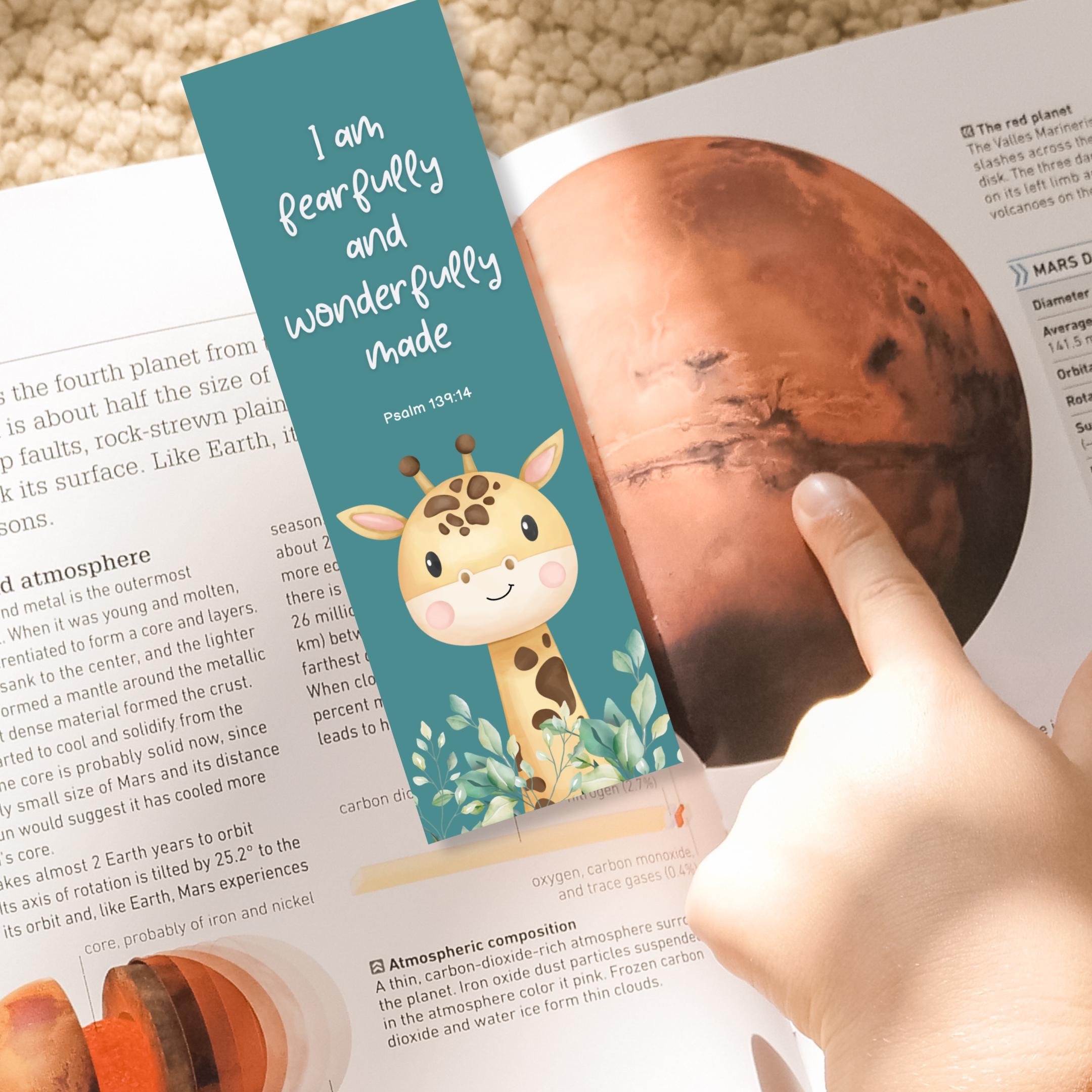 Printable Bookmark for Kids Bible Verse Cute Bookmark Inspirational ...