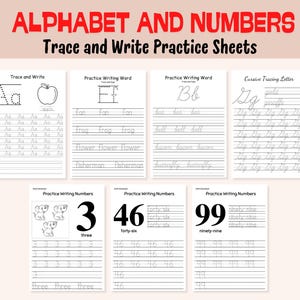 Preschool Alphabet & Number Tracing Worksheet (digital Download) - Etsy UK