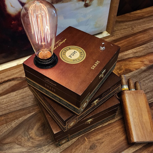 Cigar Box Table Lamp - Etsy