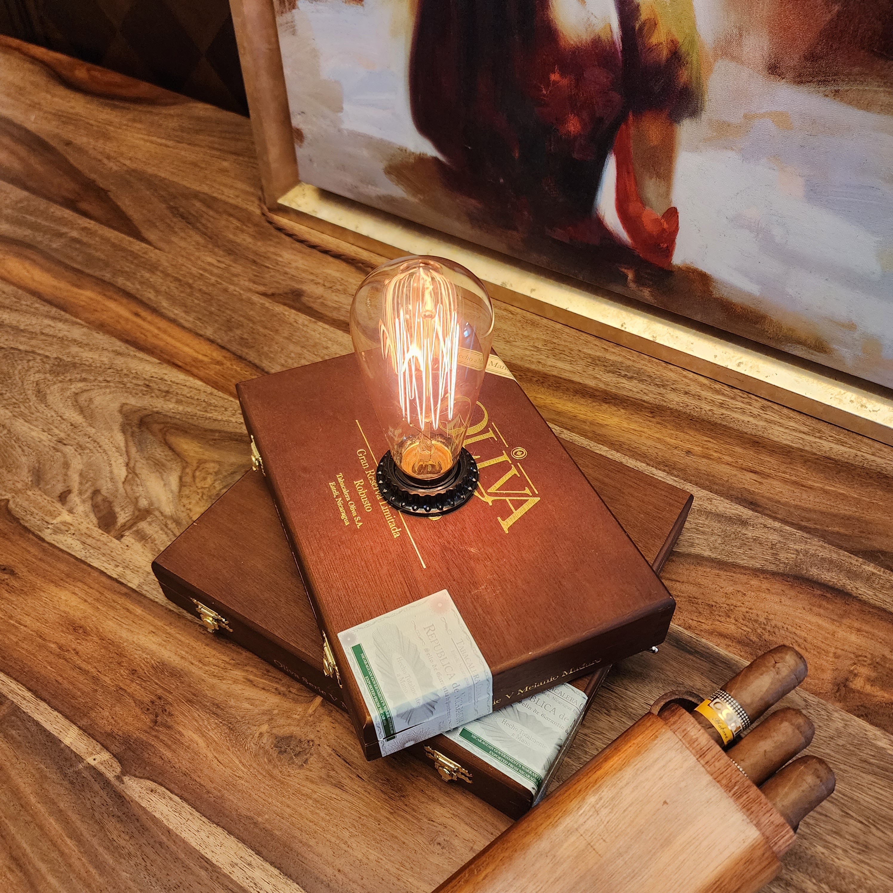 Elegant Vintage Oliva Serie Cigar Box Lamp Swiveling Accent Light W ...