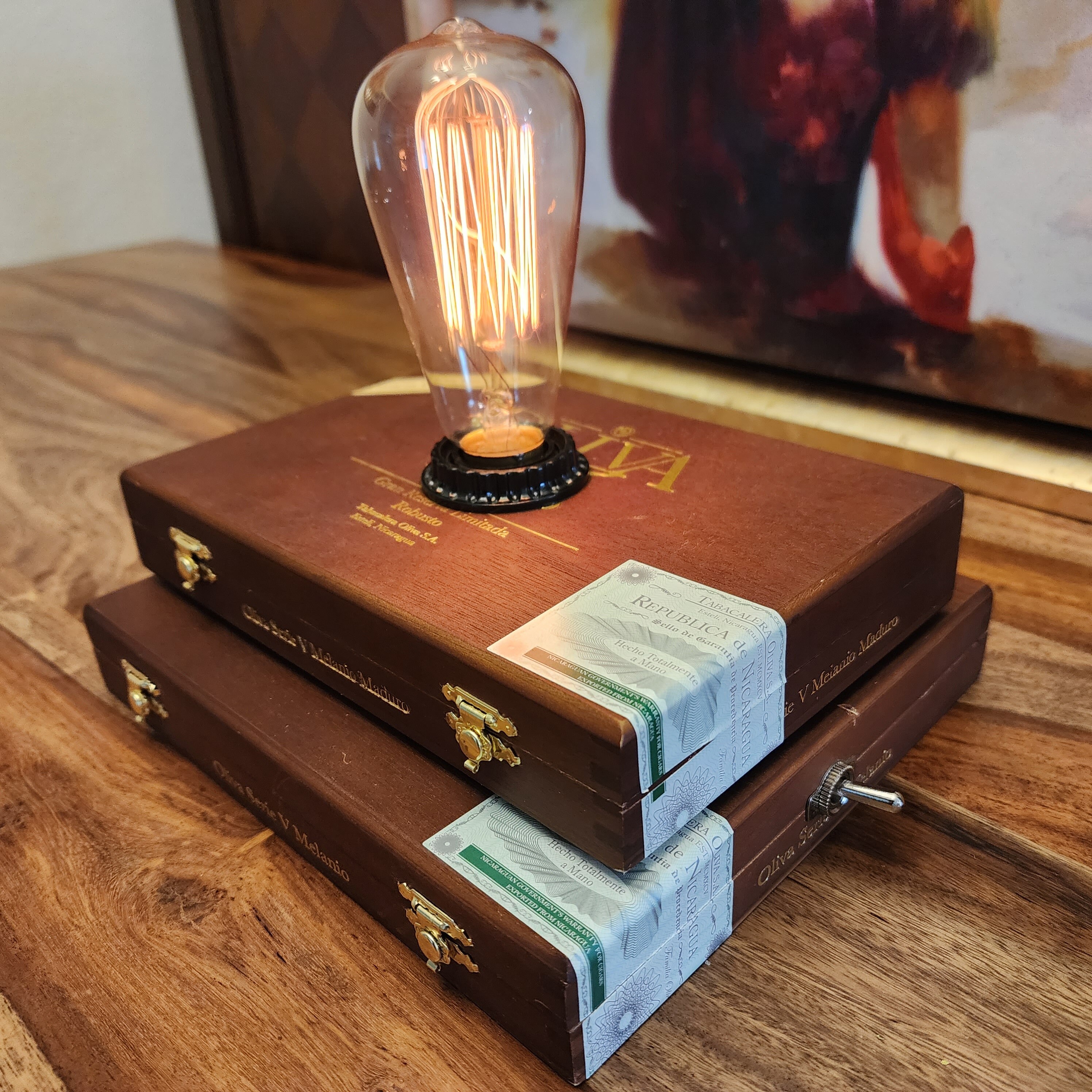 Elegant Vintage Oliva Serie Cigar Box Lamp Swiveling Accent Light W ...