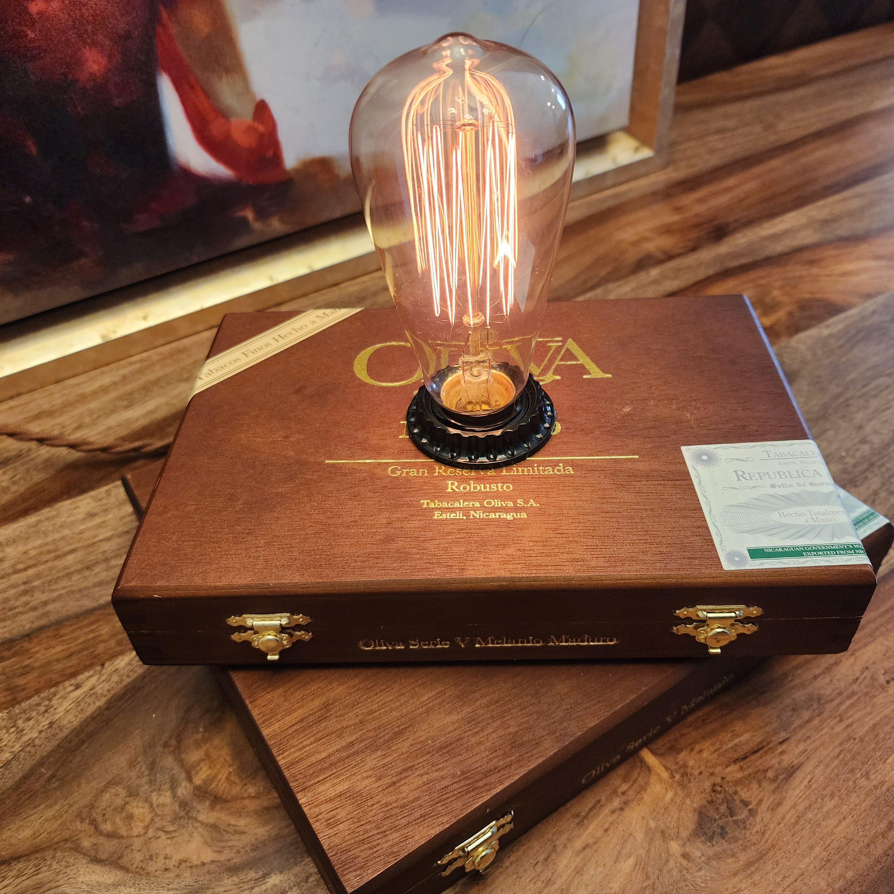 Elegant Vintage Oliva Serie Cigar Box Lamp Swiveling Accent Light W ...