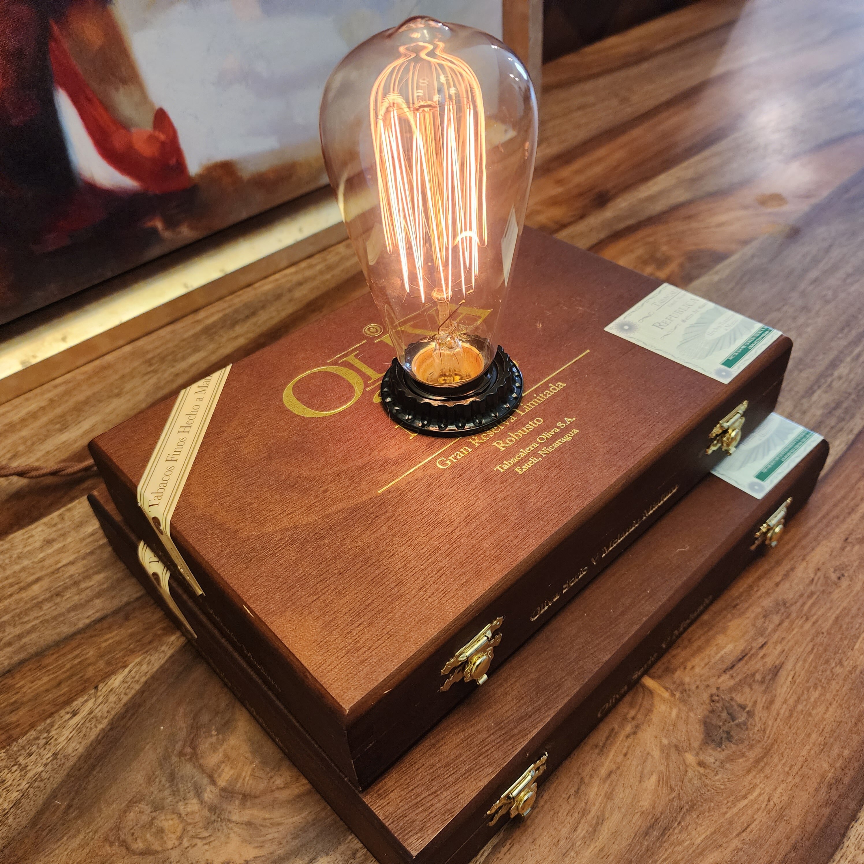 Elegant Vintage Oliva Serie Cigar Box Lamp Swiveling Accent Light W ...