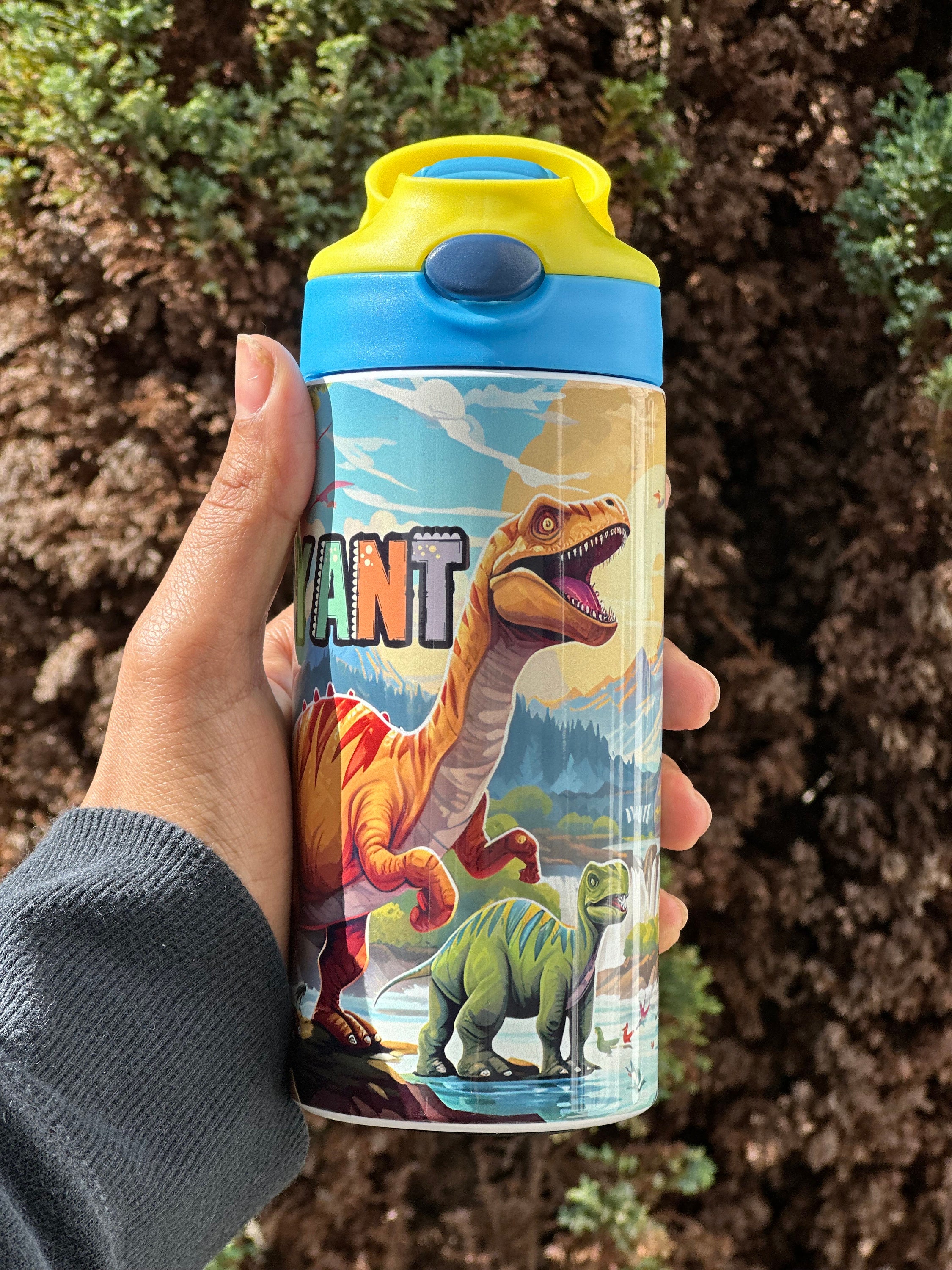 Termo De Dinosaurio De 12oz,botella De Agua Para Niños Personalizados, Regalo Para Niños Con ...
