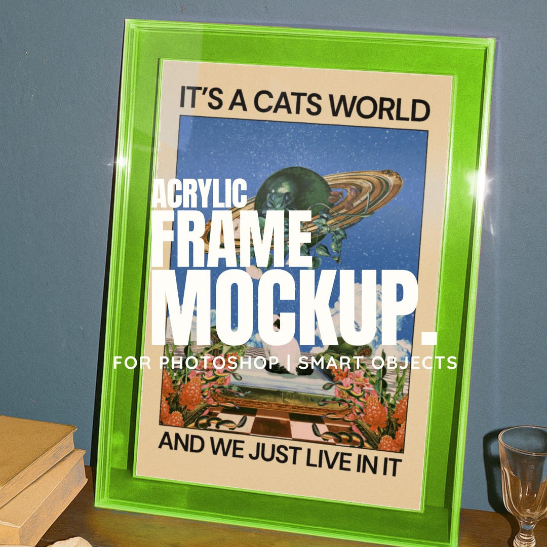 Transparent Acrylic Plastic Frame Mockup | DIN A Single Mockup Template ...