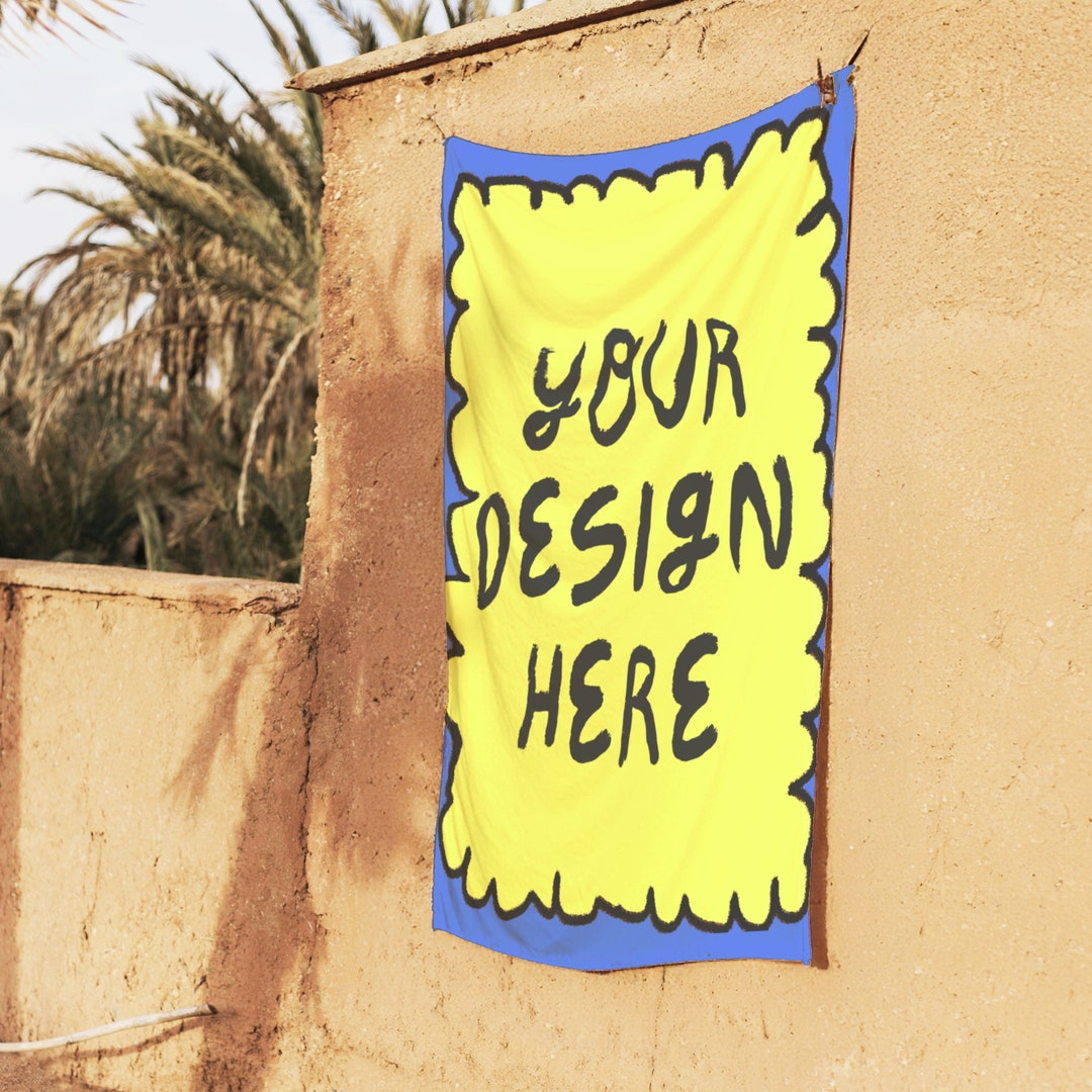 Sandy Wall Sunny Hanging Tapestry | Single Mockup Download Urban Modern ...