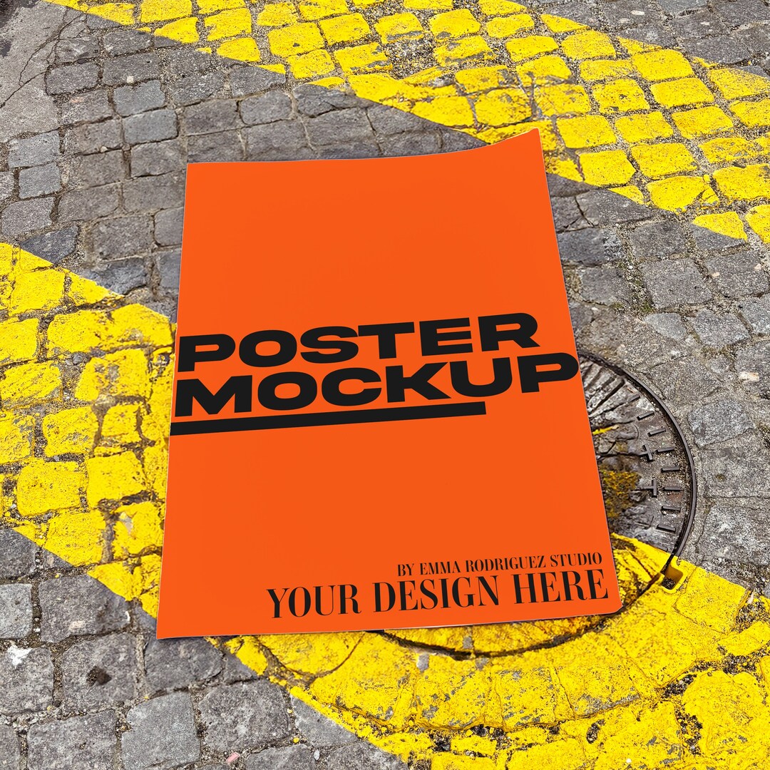 Yellow Crosswalk Poster Print | Single Mockup Download - Etsy