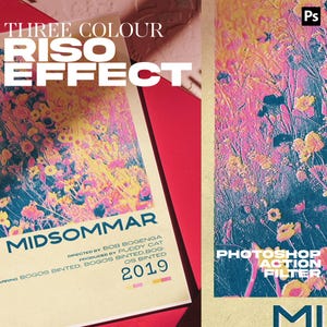 Riso Filter Effect for Photoshop: Three Colour, Gritty Texture Overlays ...