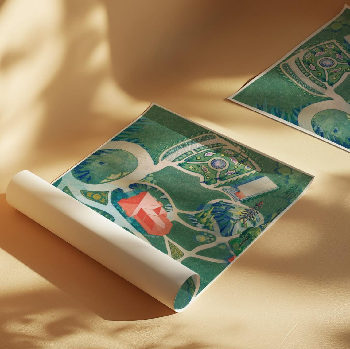 Rolled Poster Print Mockup, Modern Photoshop Template, Single Digital ...