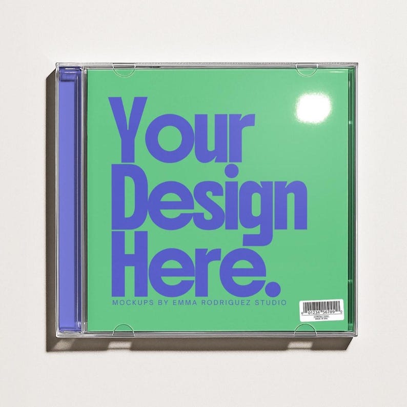 Plastic CD Jewel Case Mockup, Customisable Spine Insert Template, PSD ...