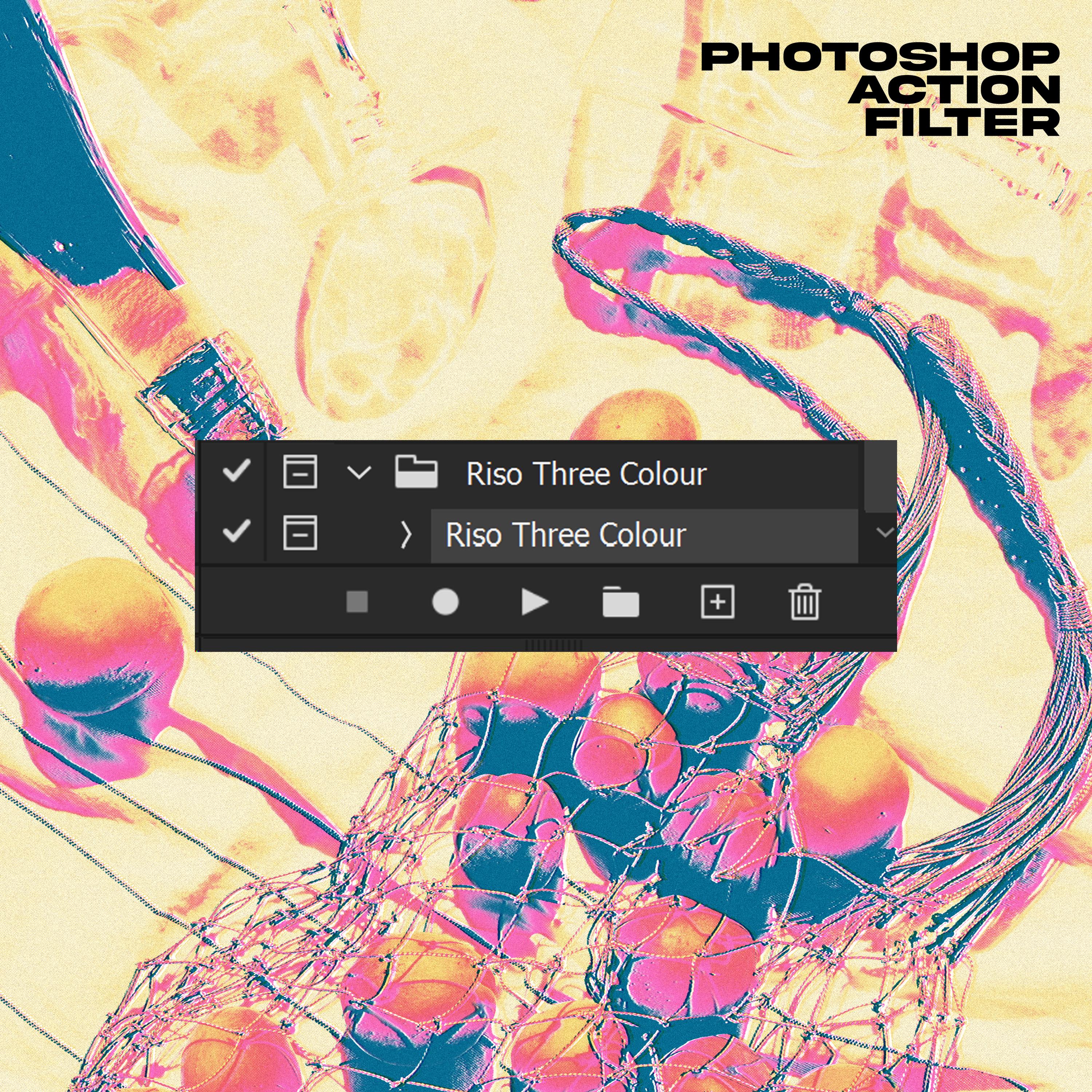 Riso Filter Effect for Photoshop: Three Colour, Gritty Texture Overlays ...
