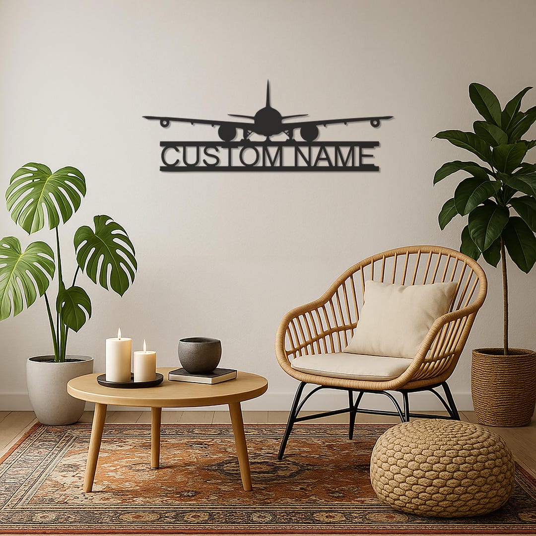 Custom Airplane Metal Wall Art With Name, Personalized Pilot Gift ...