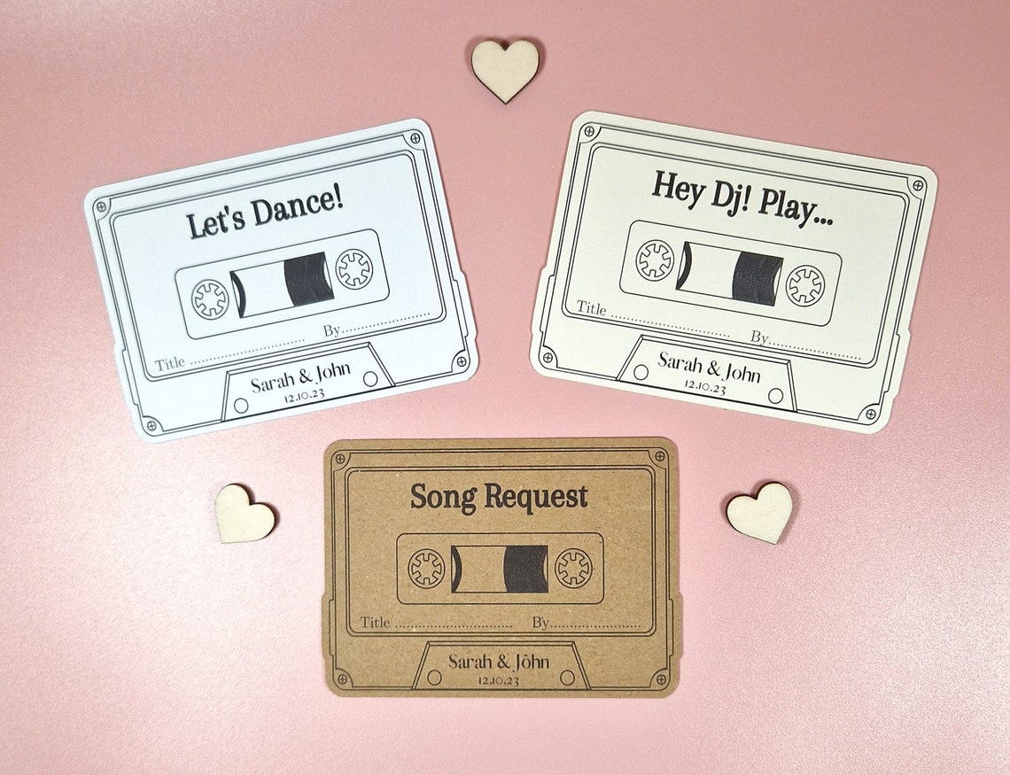 Wedding Song Request Card Wedding Favours Custom Favors DJ Request ...