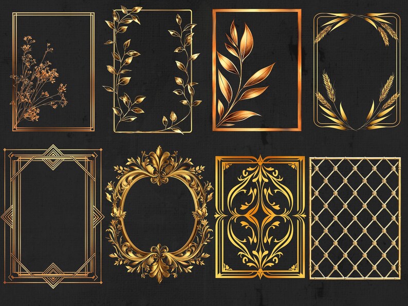 20 Old Gold Frames, Png, Clipart, Antique, Digital Download ...