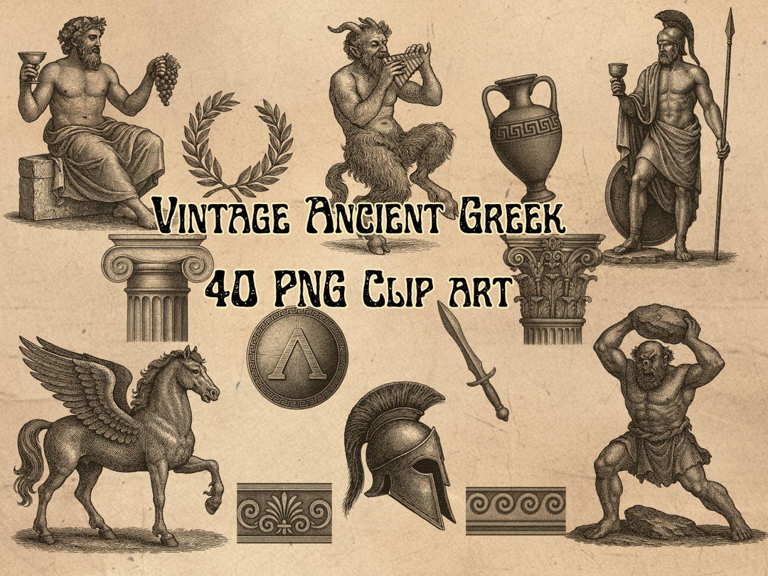 40 Vintage Ancient Greek Png Clip Art, Digital Download, Paper Craft ...