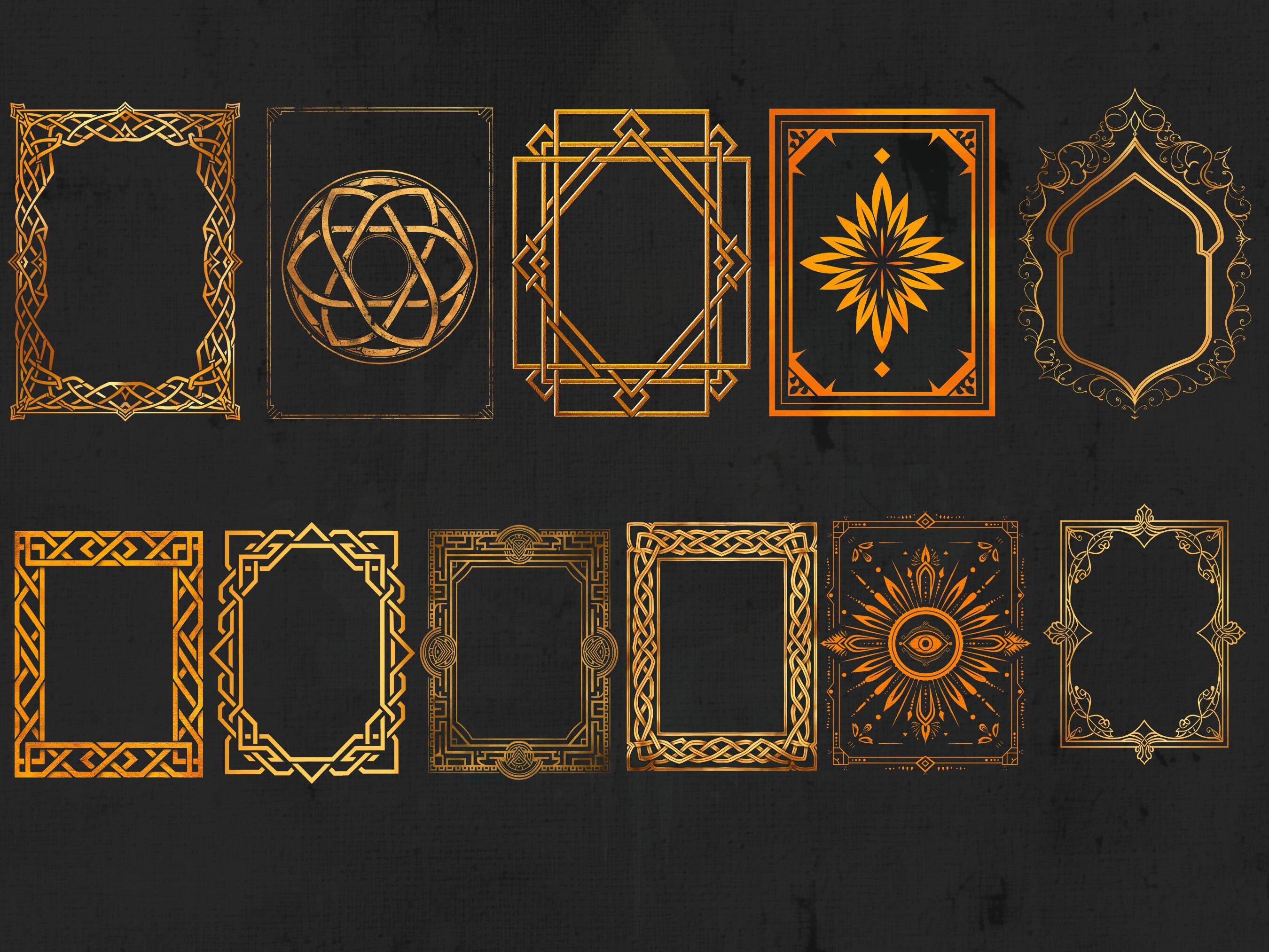 22 Old Gold Frames Vol.3, Png, Clipart, Antique, Digital Download ...