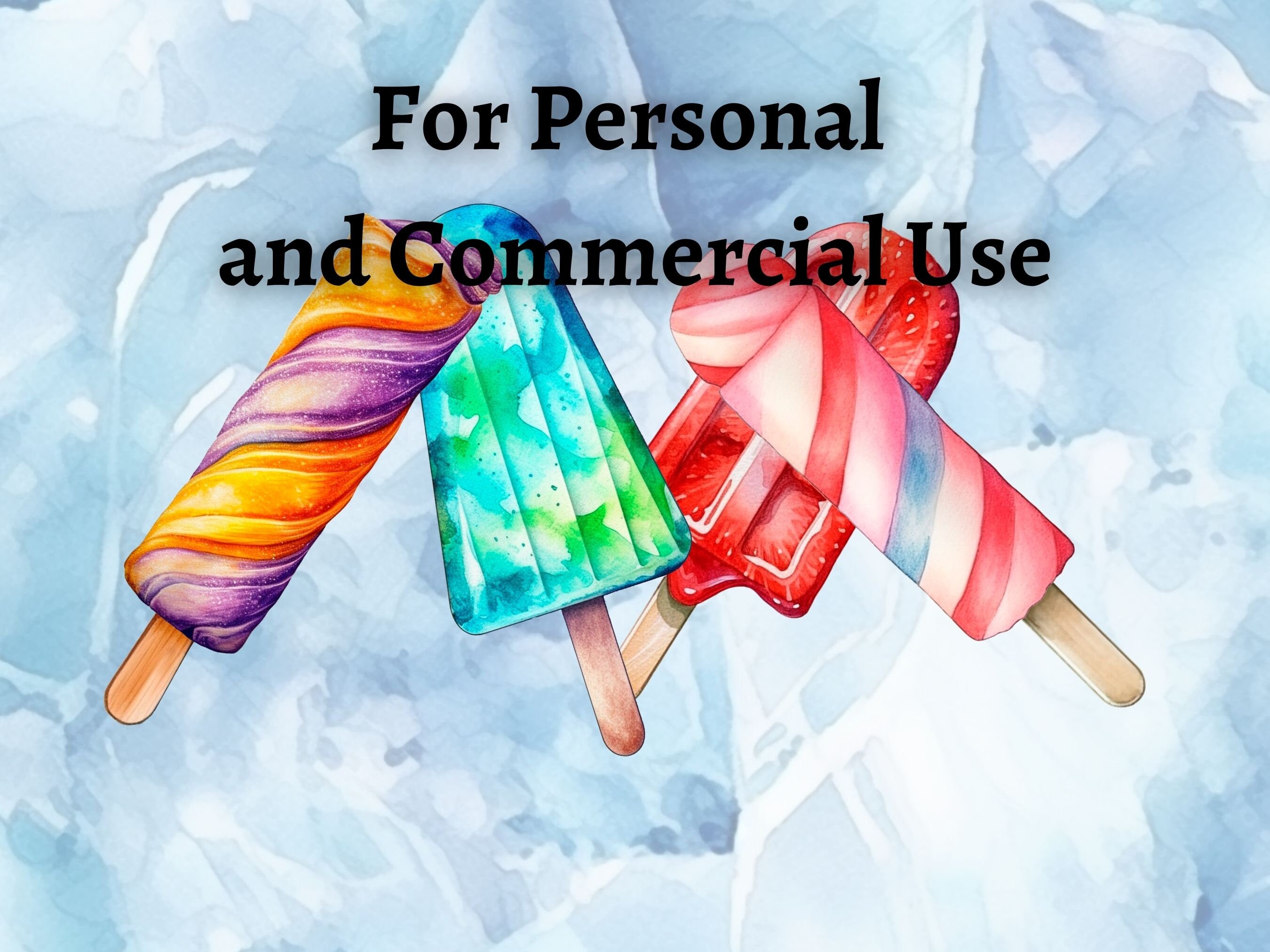Watercolor Popsicles, Png, Clipart, Digital Download, Scrapbook, Junk ...