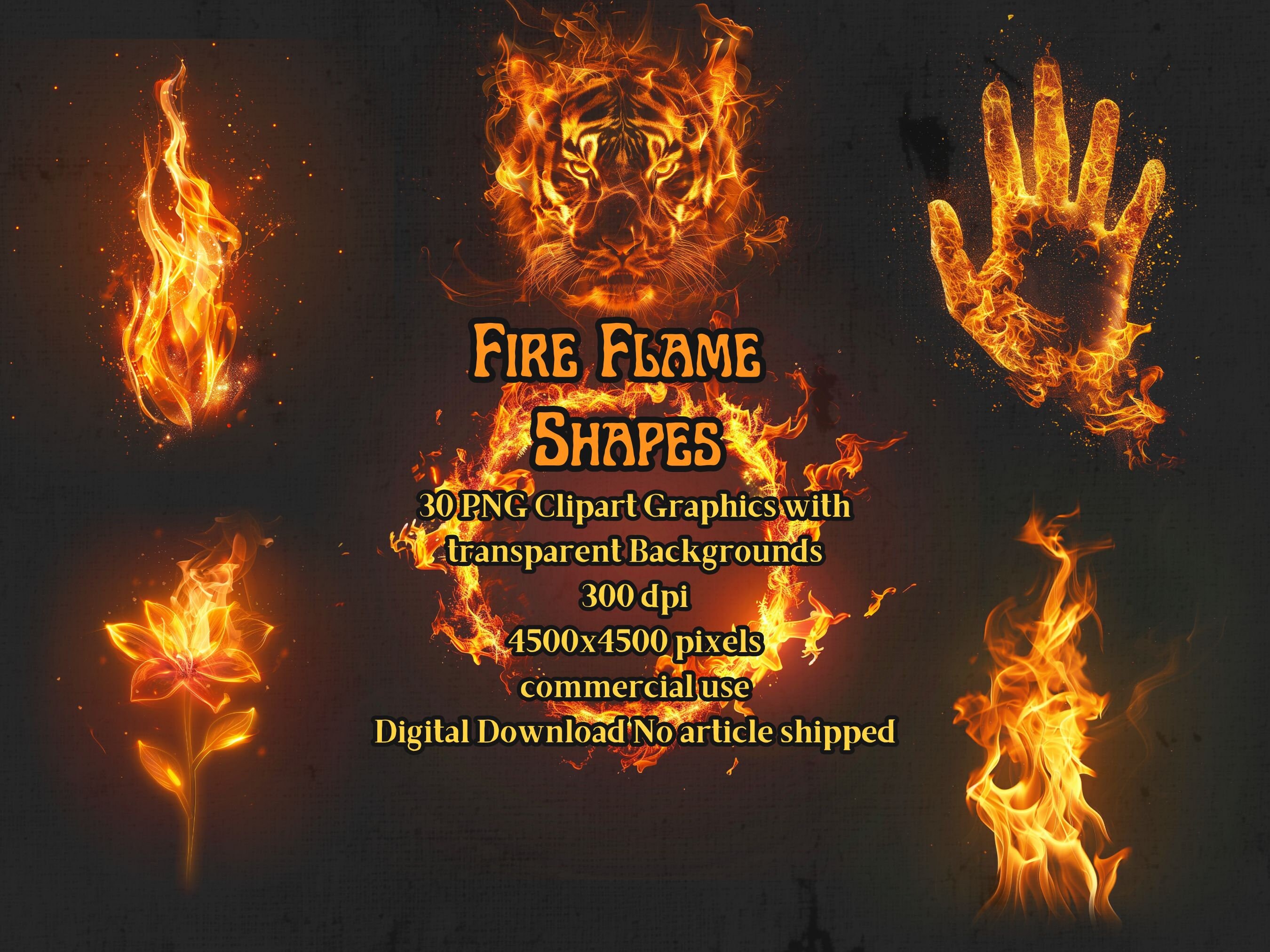 30 Fire Flame Shapes, PNG, Clipart, Fire Forms, Digital Download ...