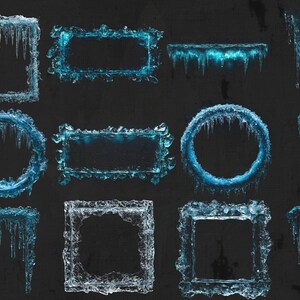 25 Glacial Ice, PNG, Clipart, Ice Borders, Ice Frames, Digital Download ...