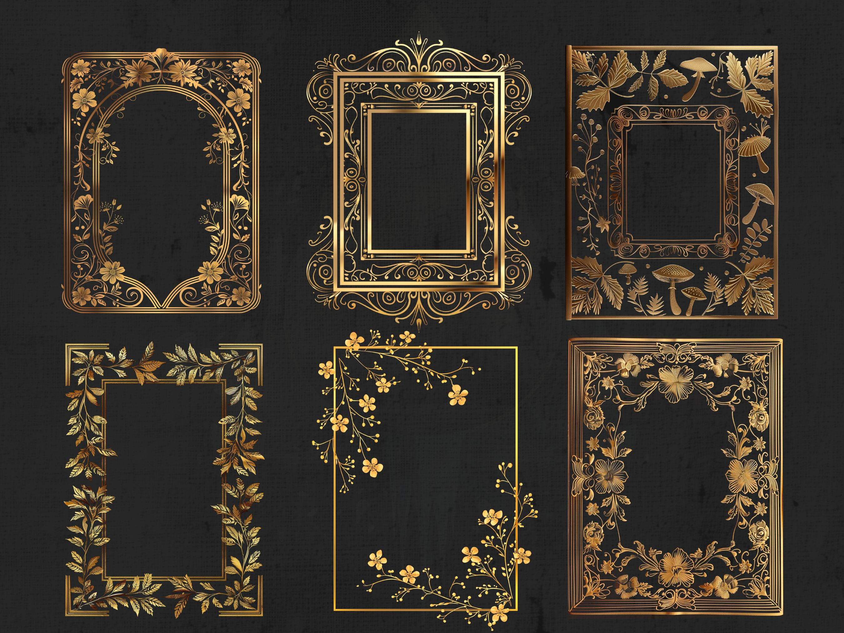 26 Old Gold Frames, Png, Clipart, Antique, Digital Download ...