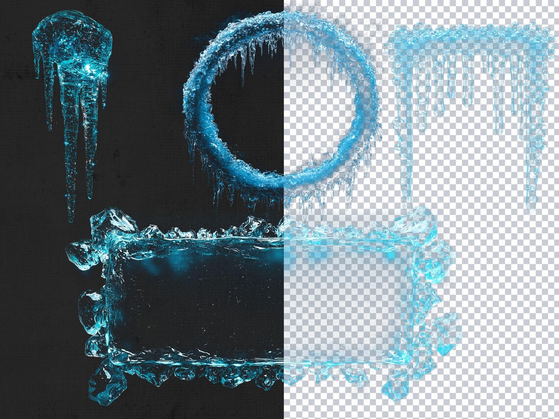 25 Glacial Ice, PNG, Clipart, Ice Borders, Ice Frames, Digital Download ...