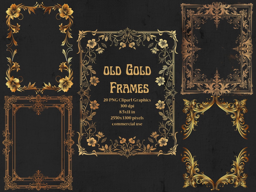 20 Old Gold Frames, Png, Clipart, Antique, Digital Download ... 20 Old Gold Frames, Png, Clipart, Antique, Digital Download ...