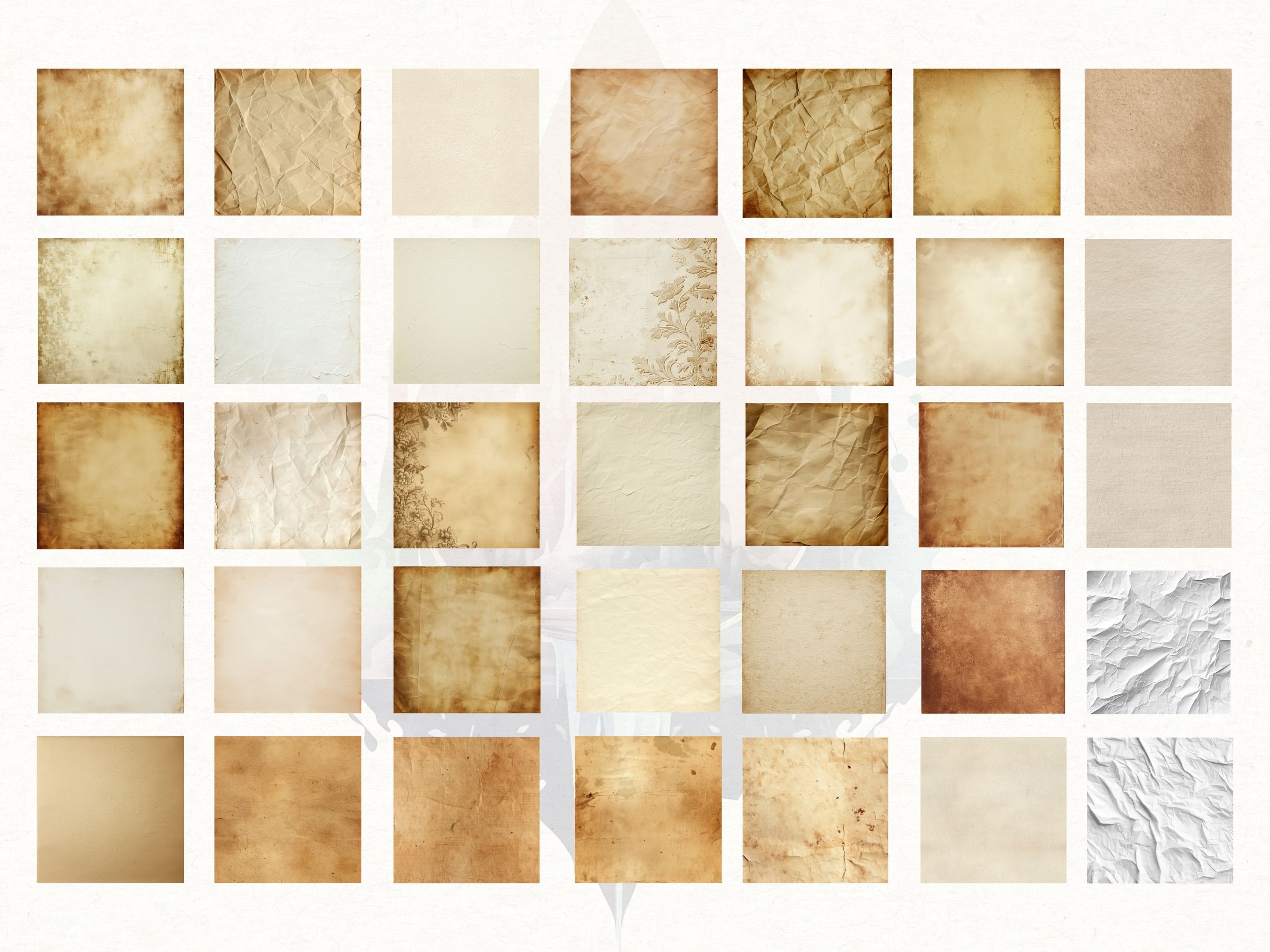 35 Old Paper Textures, JPG, Digital Paper Pack for Backgrounds, Digital ...