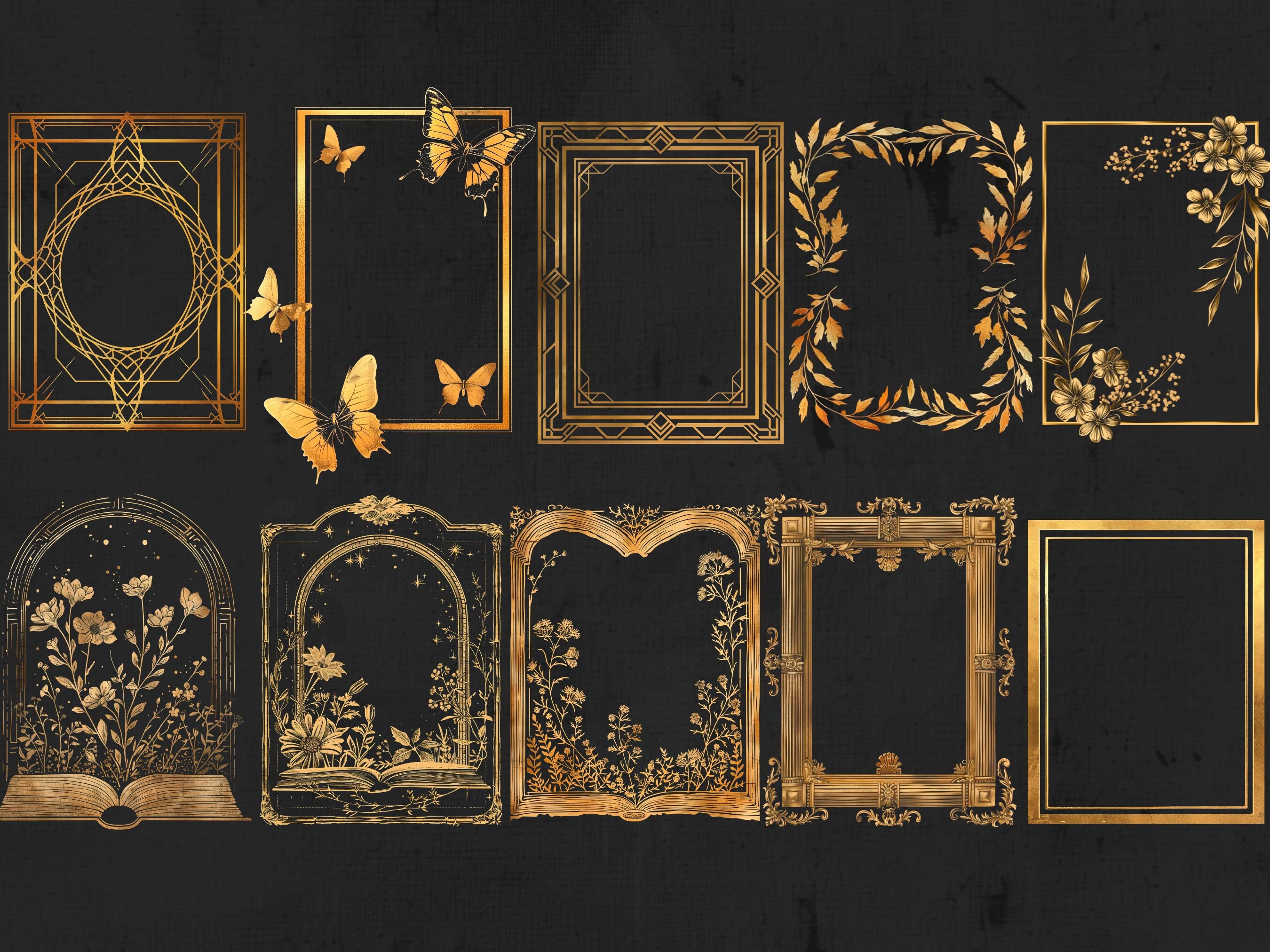 26 Old Gold Frames, Png, Clipart, Antique, Digital Download ...