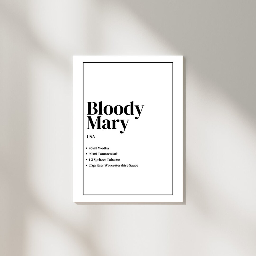 Bloody Mary Poster - Etsy