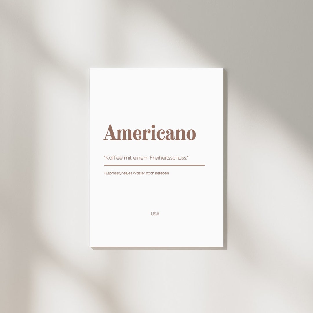 Americano Coffee Poster - Etsy