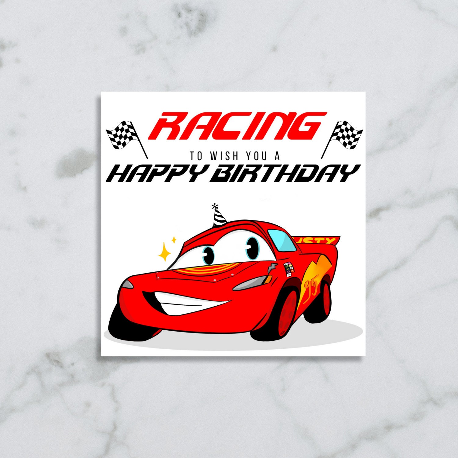 Lightning Mcqueen THEMED Birthday Card - Etsy Australia