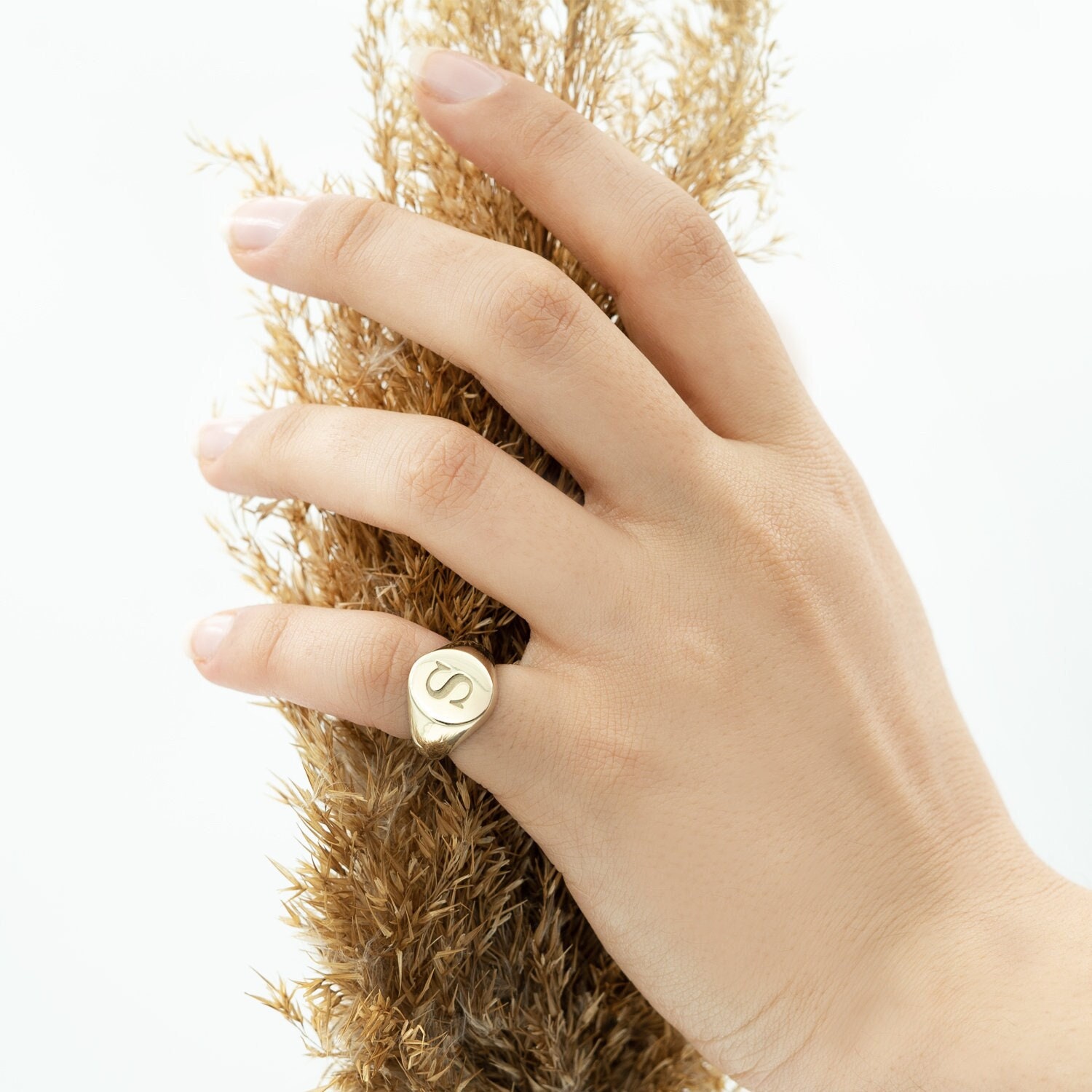 Signet Ring Custom Initial Ring Initial Ring - Etsy