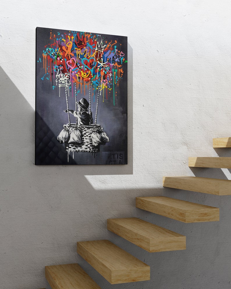 Banksy Balloon Canvas, Balloon Poster, Banksy Art, Wall Art Canvas ...