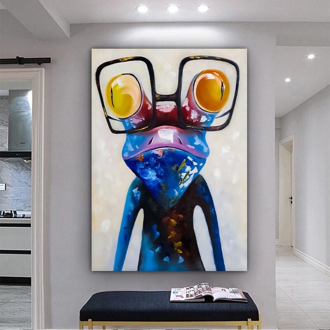 Frog Canvas Painting, Frog Poster, Animals Canvas Art, Animal Painting ...