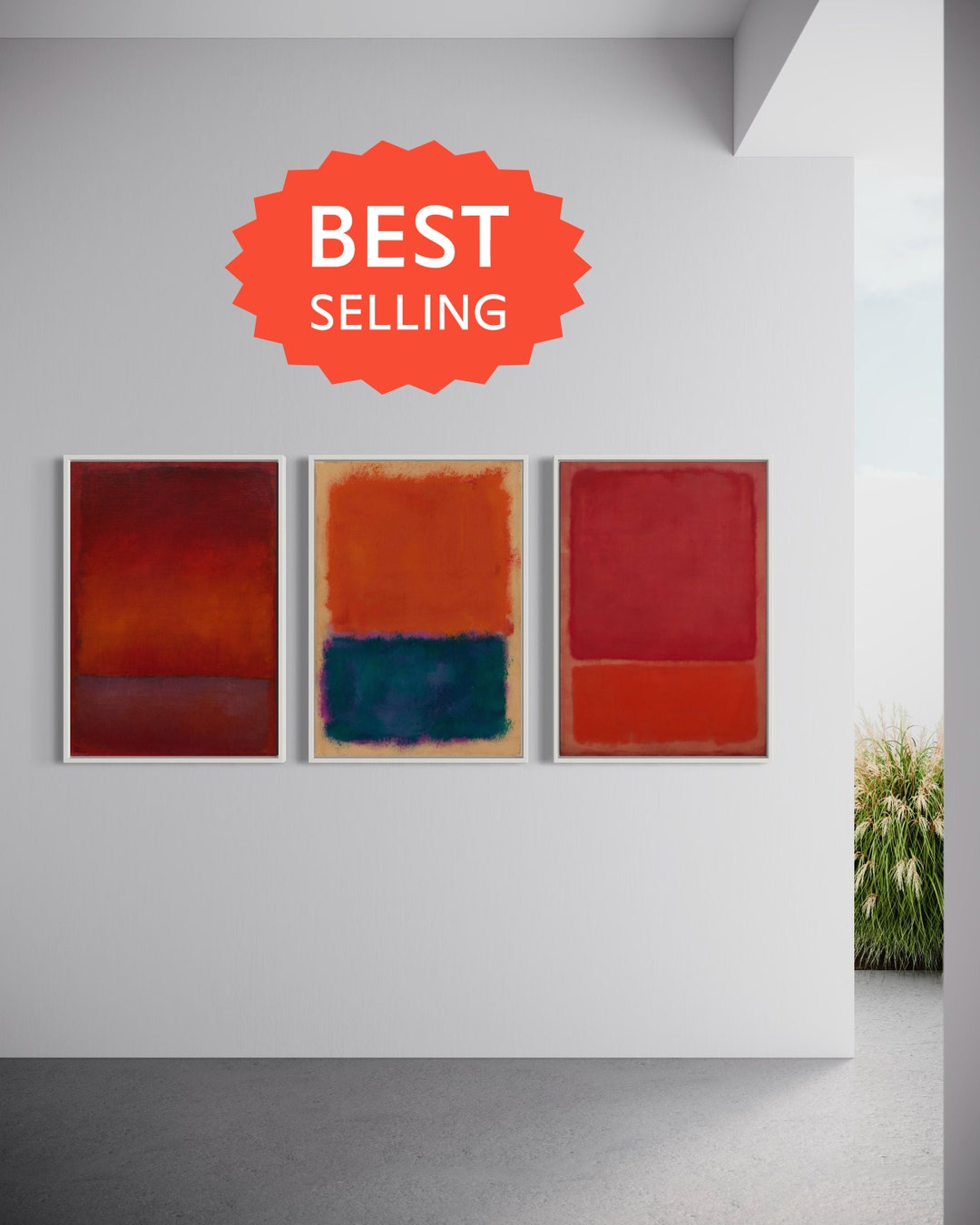 Mark Rothko Canvas Art, Set of 3 Abstract Prints, Colorful Wall Decor ...