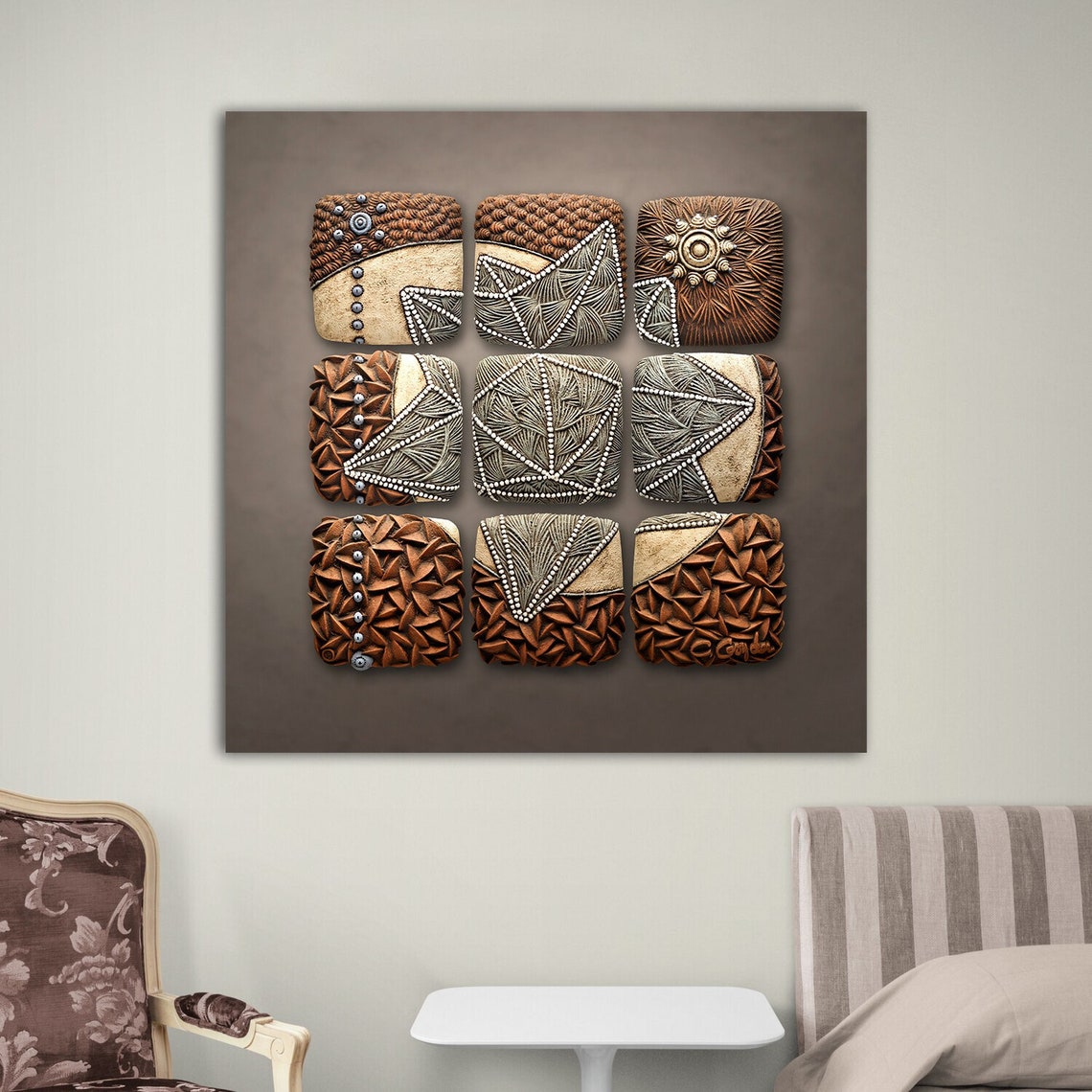 Decorative Ethnic Symbols, Abstract Canvas , Decorative Wall Decor ...