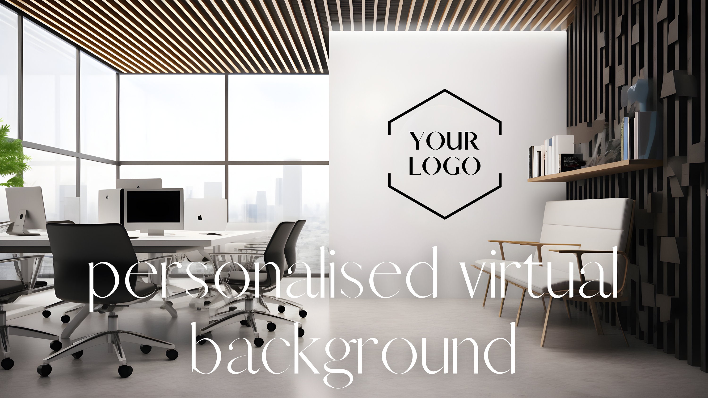 Logo Background Office Customizable Personalised Virtual Background ...