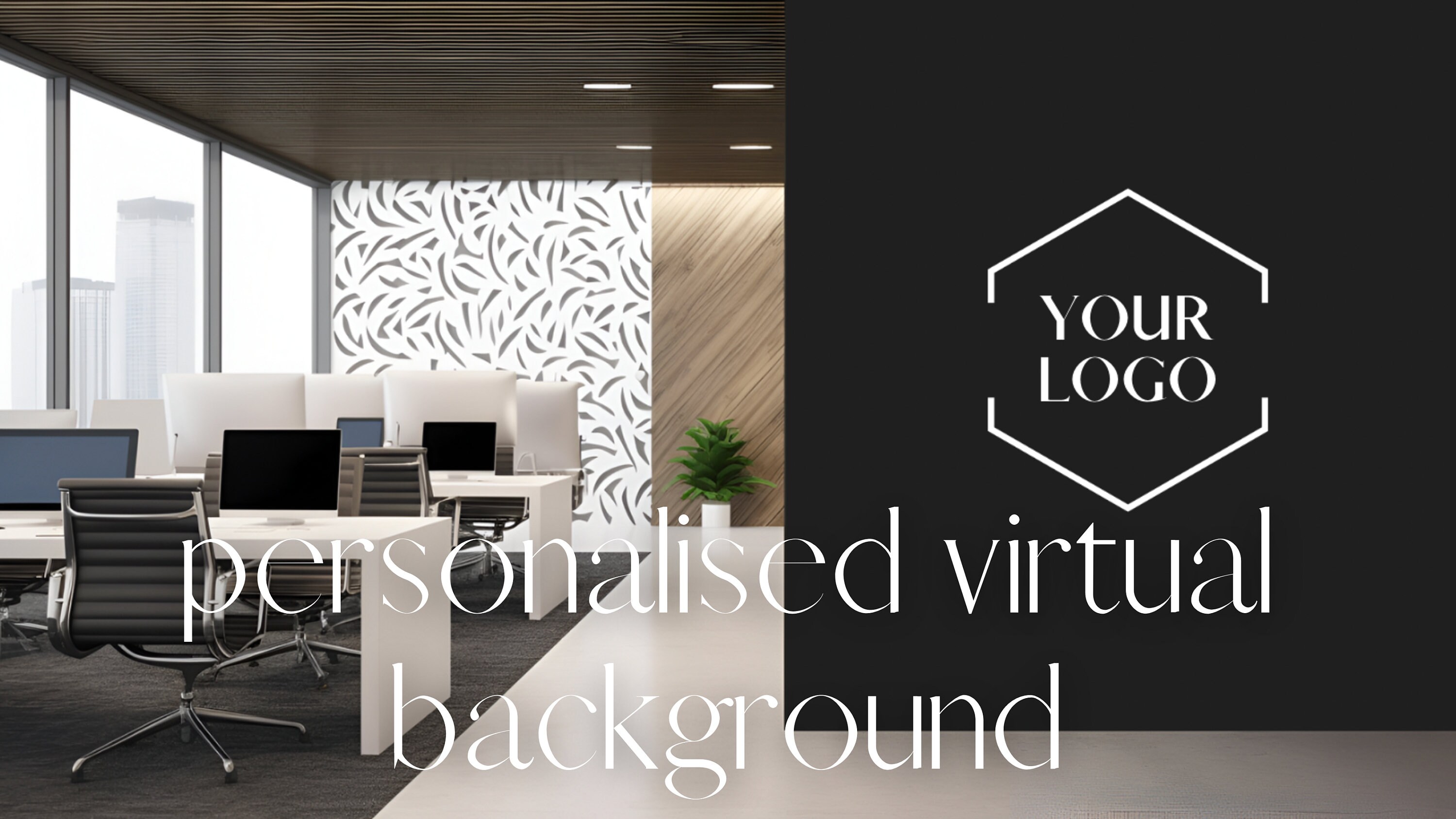 Logo Background Office Wall Personalized Virtual Background Virtual ...