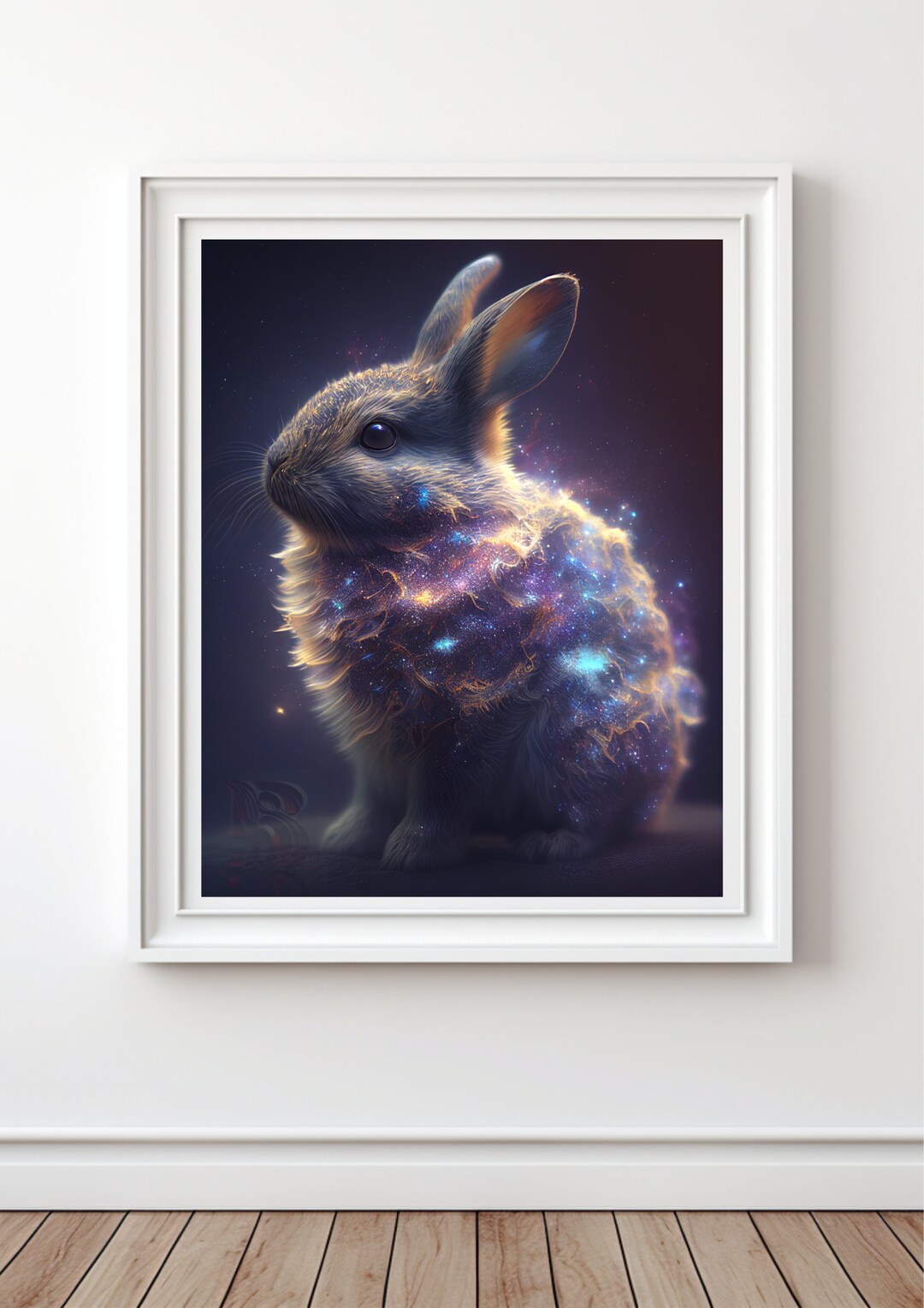 Galaxy Bunny, Nebulae, Cute Rabbit, Digital Art Print, AI, AI Art ...